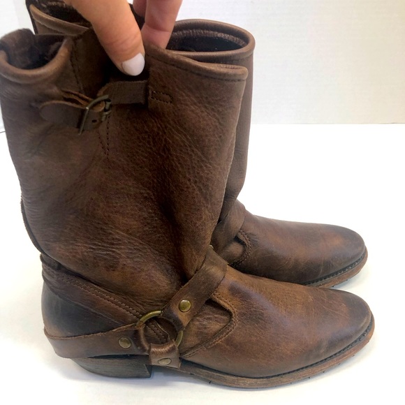 Vintage | Shoes | Vintage Leather Distressed Boots Brown Euc | Poshmark